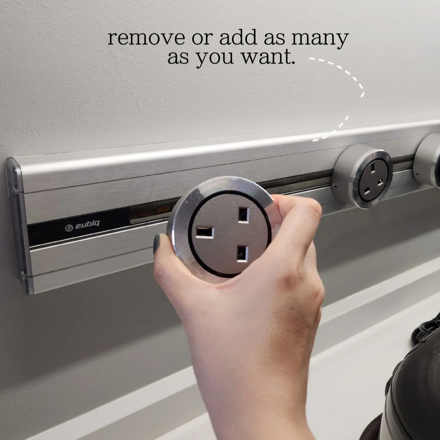 Eubiq RH2 移動式美型插座(嵌入式)｜隨插即用｜鈦銀色 TASK RH2-60 TASK RH2-80 TASK RH2-100 TASK RH2-120 — 好德 Better ...