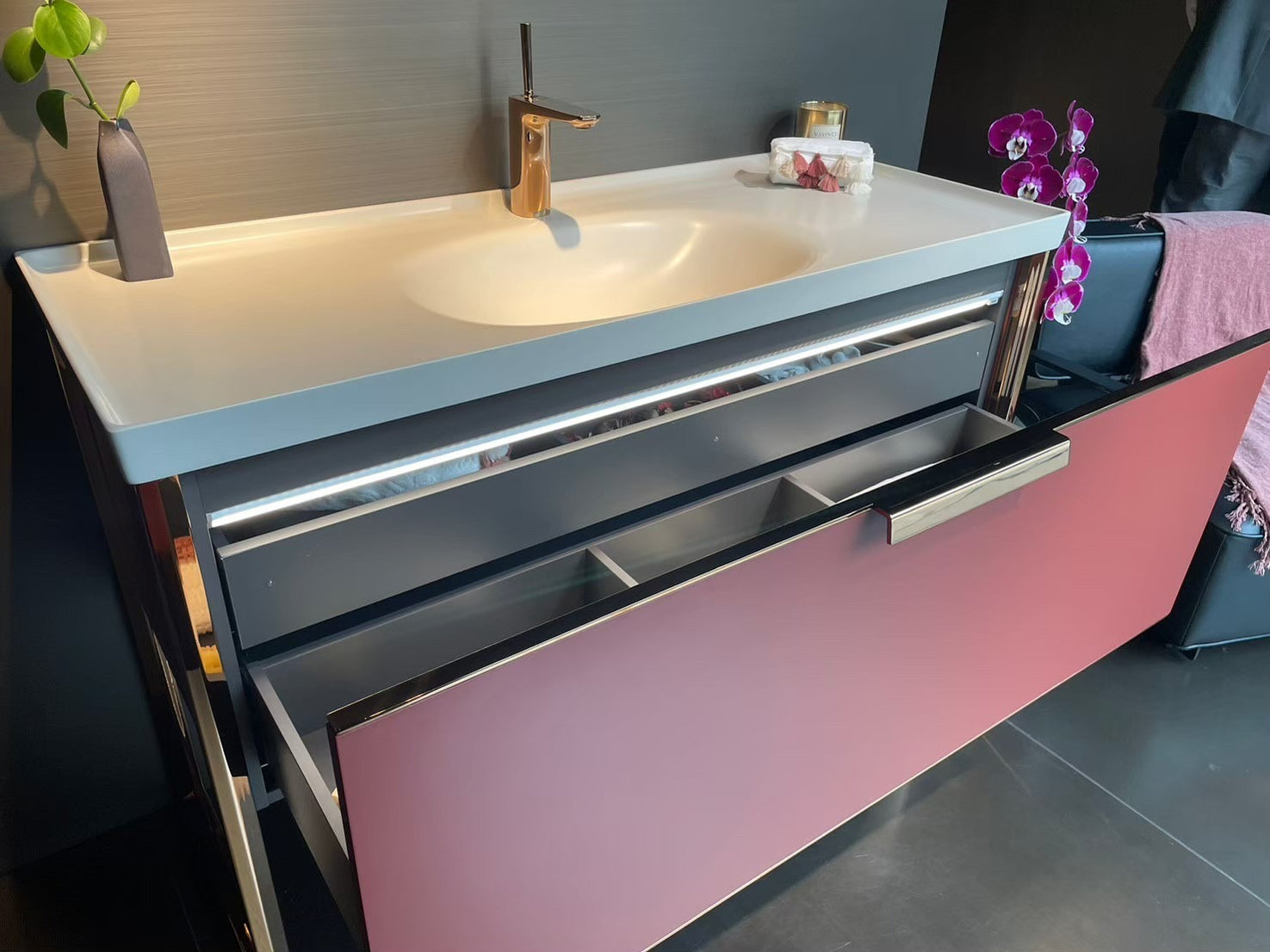 西班牙 ROCA KHROMA 淨萃石洗手台+浴櫃組｜兩色 A857526494-A2W8023000 A857526495 ...