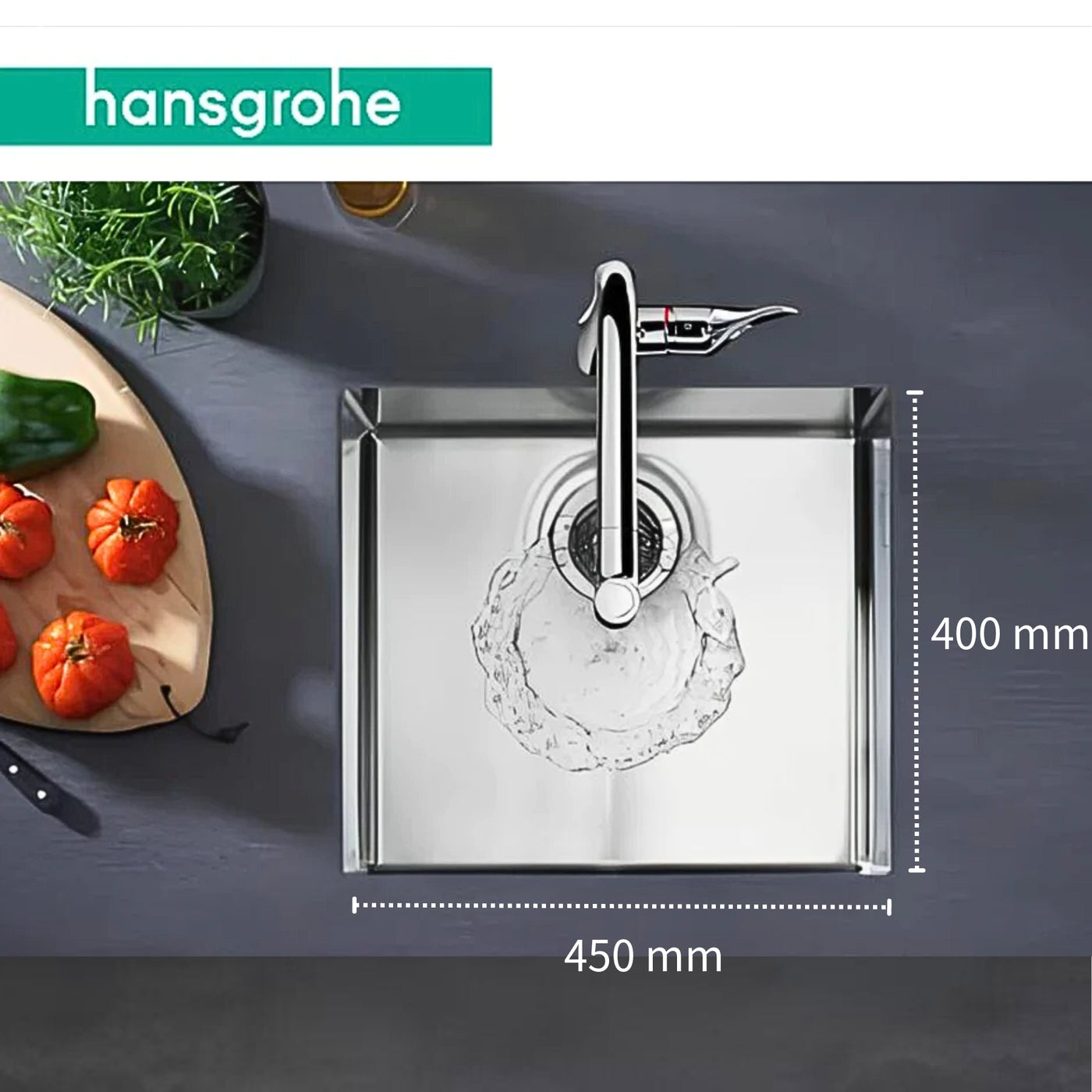 Hansgrohe 50cm 不鏽鋼下嵌水槽｜含原廠排水組 43426809 S719-U450 43426807 — 好德 Better ...