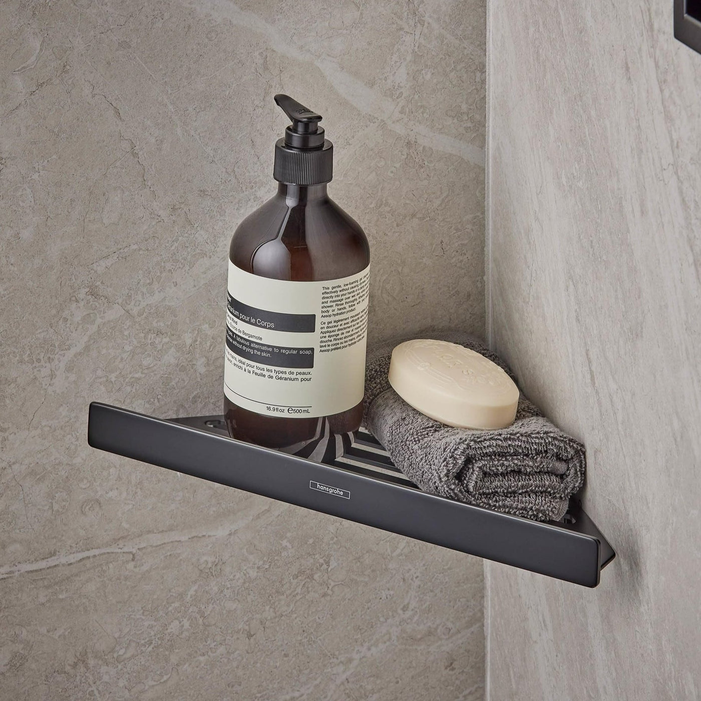 Hansgrohe AddStoris 浴室轉角置物架｜三角置物架｜角落置物架｜置物架｜可瀝水｜有客製色 41741340 41741700 ...