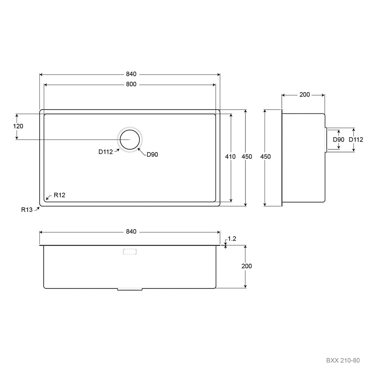 84cm Franke Maris晶亮系列 不鏽鋼廚房水槽｜BXX 210-80 BXX 210-80-D — 好德 Better Choice