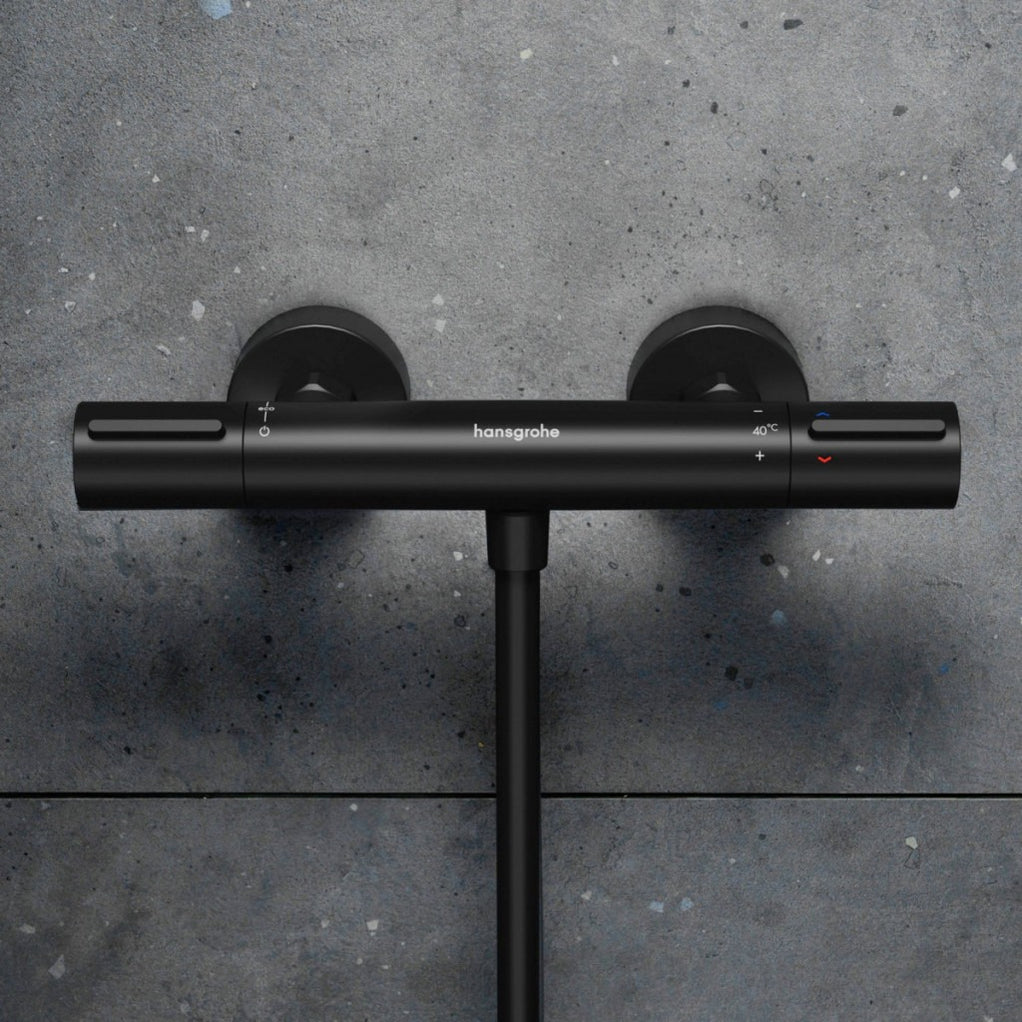 德國 Hansgrohe 恆溫龍頭浴杆組｜烤漆黑 黑色蓮蓬頭 黑色衛浴設備 13324670-24160670 — 好德 Better ...