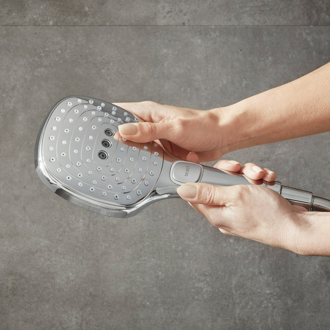 德國 雨中之舞三段按鍵式蓮蓬頭 (方) Hansgrohe Raindance Select E 120｜花灑蓮蓬頭 26520340 ...