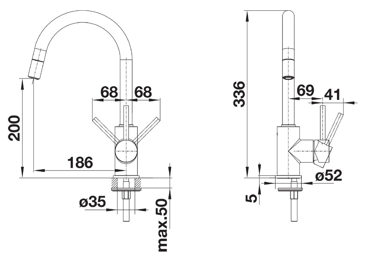 BLANCO MIDA-S 伸縮廚房龍頭｜黑色 521455 526653 526146 — 好德 Better Choice