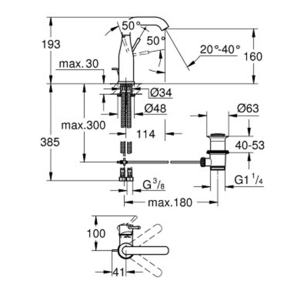 Grohe Essence M-Size 出水頭可旋轉面盆龍頭 23462DA1 23462AL1 23462GN1 23462DL1 ...