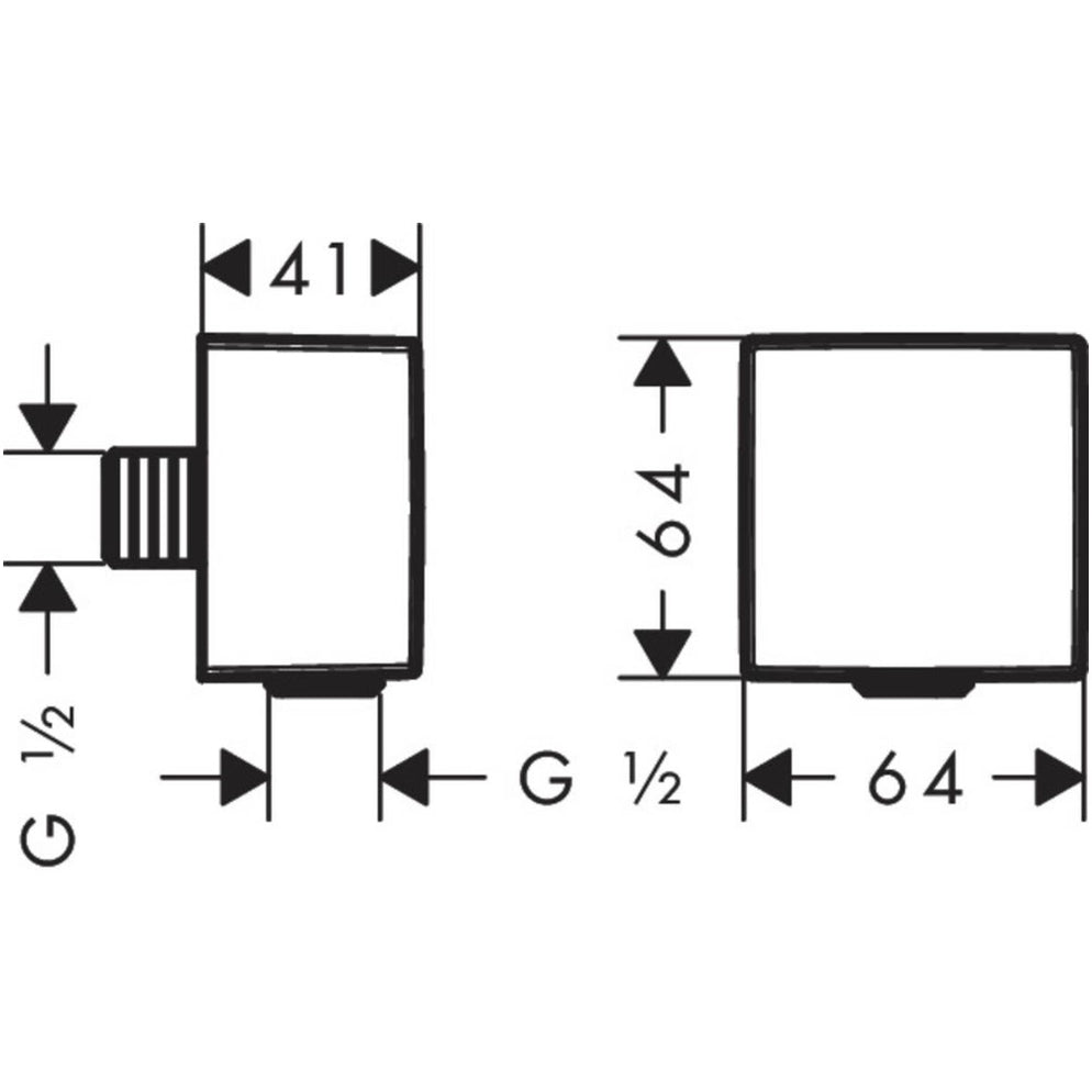 Hansgrohe Fixfit 壁埋式-蓮蓬頭出水-方 26455000 26455140 26455340 26455670 ...
