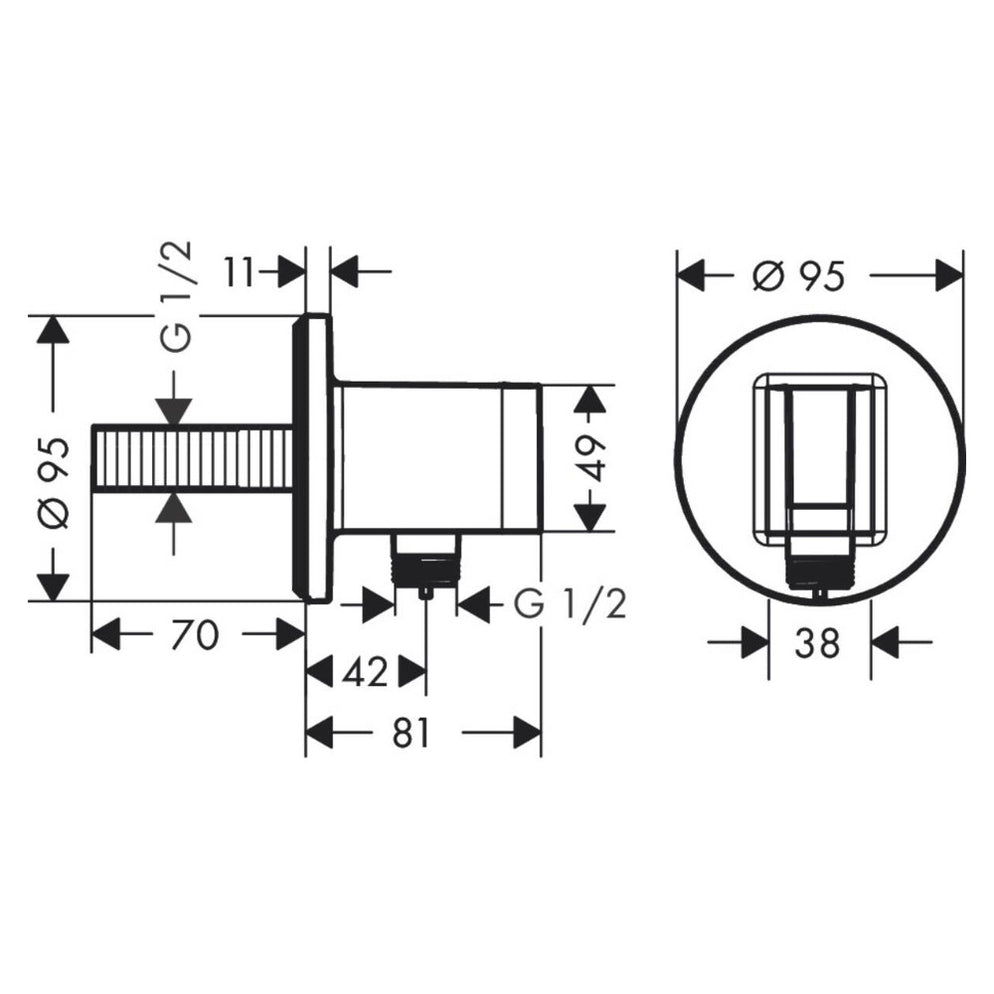 Hansgrohe Fixfit S 二合一蓮蓬頭出水+掛杯｜圓 26888000 26888140 26888340 26888670 ...