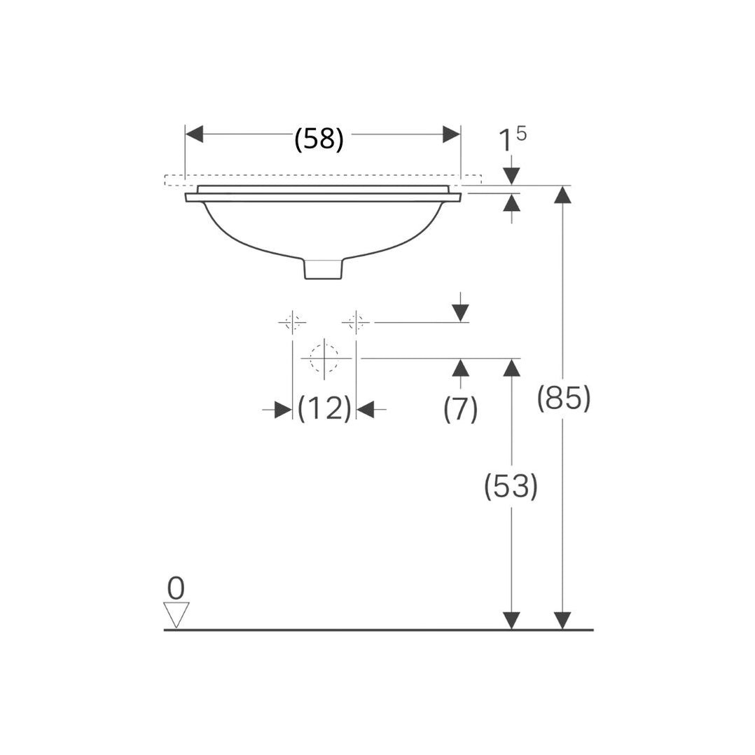 Geberit Variform 58 x 44cm 下嵌臉盆｜德國製 500.764.01.1 — 好德 Better Choice