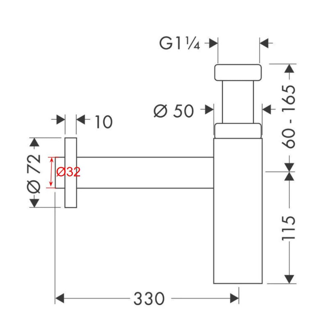 Hansgrohe 歐規排水管/T管/壁排T管 - 美型 52105000 52105140 52105340 52105670 ...