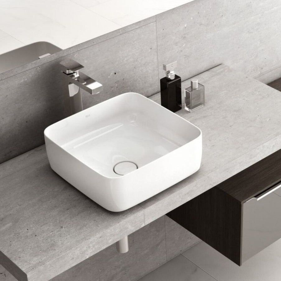 西班牙 Roca Inspira 37cm 方形台上盆｜精緻薄邊 327532000 — 好德 Better Choice 廚衛精品