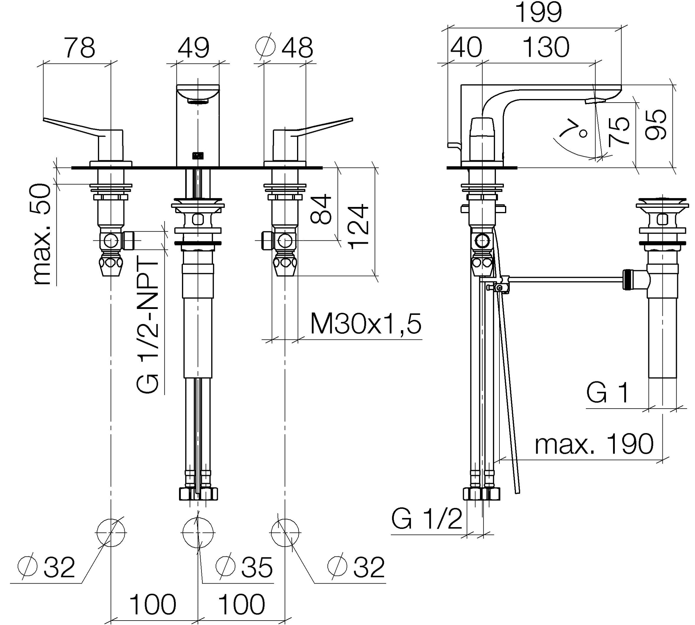 Dornbracht Lisse - New 三孔面盆龍頭 2071384500 — 好德 Better Choice 廚衛精品